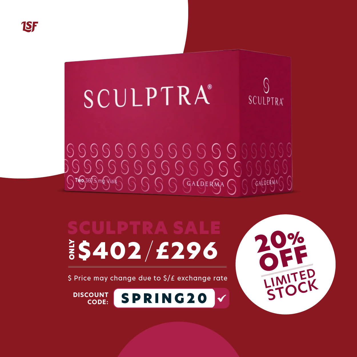 Sculptra® (2 x Vials) 20% OFF with code: SPRING20 | LSF Dermal Fillers
