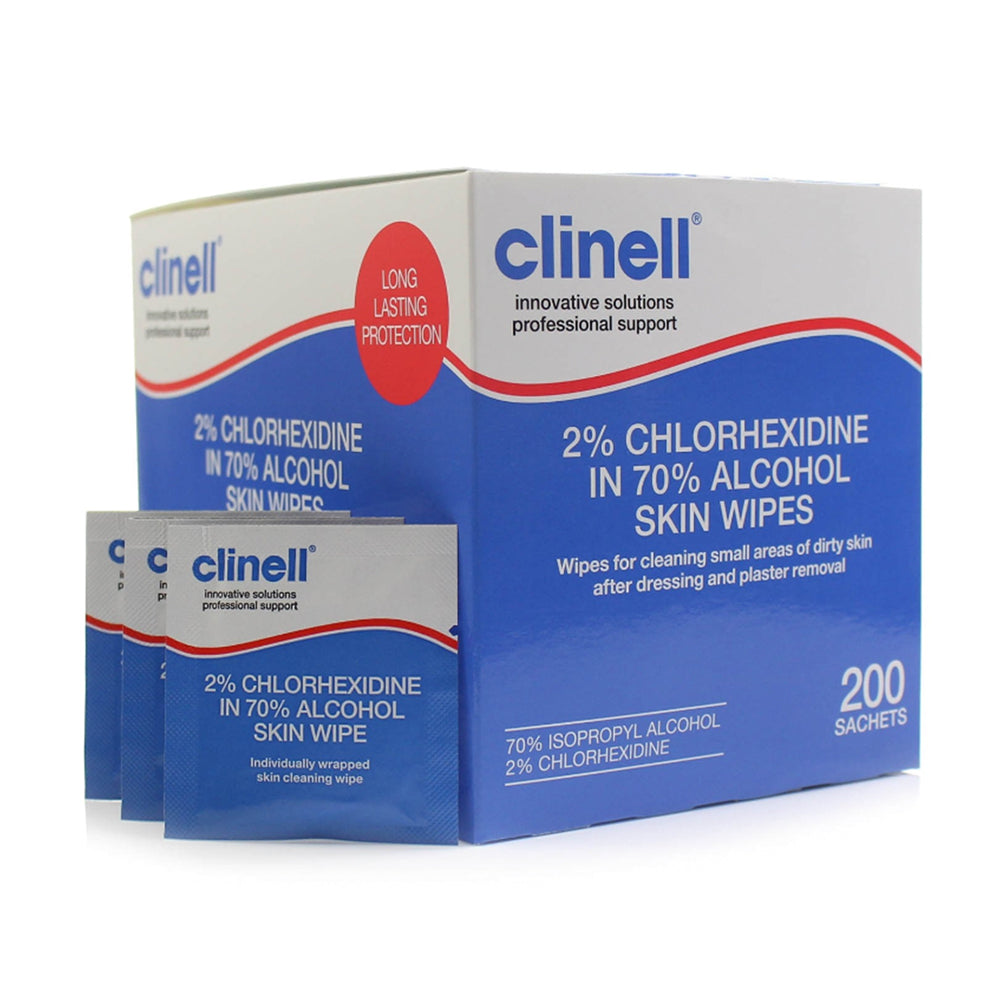 Clinell Alcoholic 2% Chlorhexidine Skin Wipes x 200 | LSF Dermal Fillers