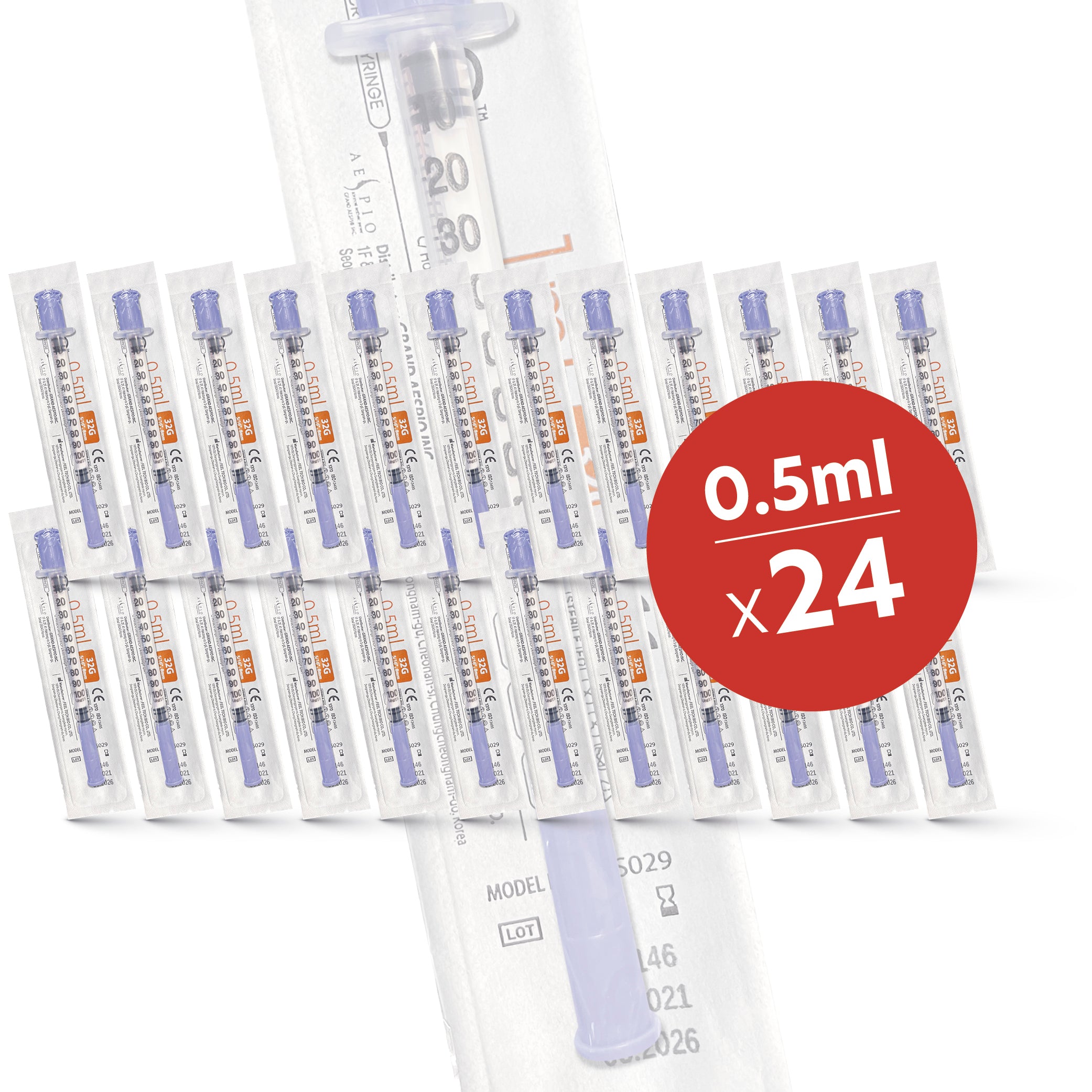 24 x FMS Micro Syringes (32G / 0.5ml / 8mm) | LSF Dermal Fillers