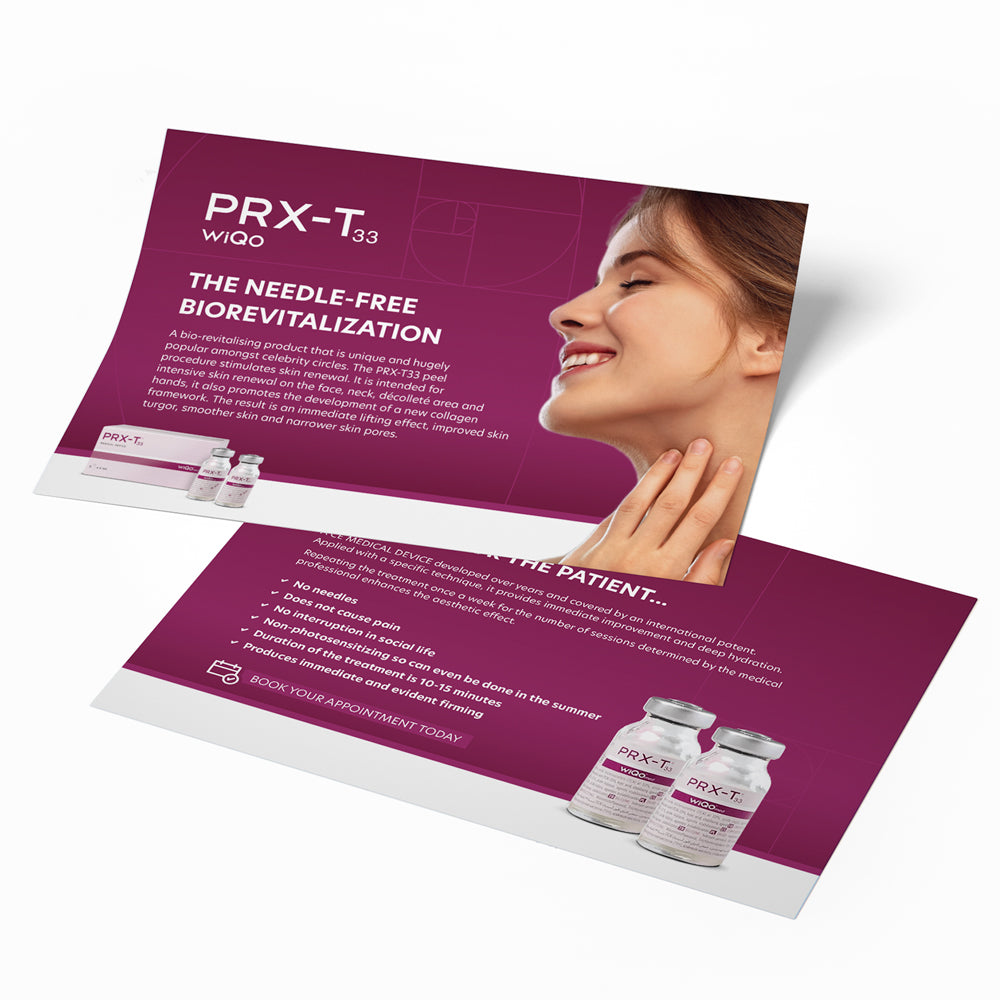 PRX-T33 A6 double sided flyers x 100 | LSF Dermal Fillers